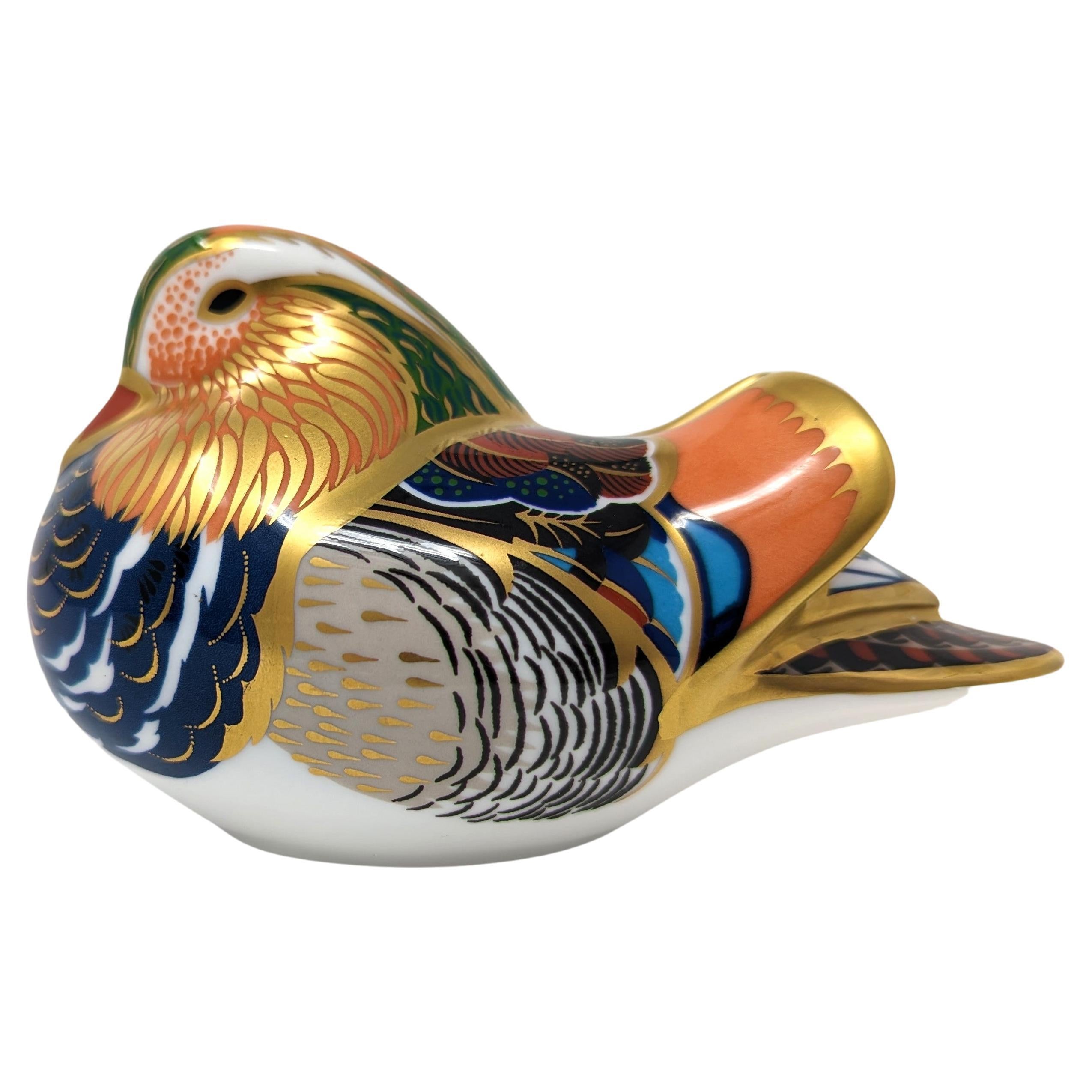 English Royal Crown Derby 24K Gold Porcelain Paperweight Robin Bird For ...
