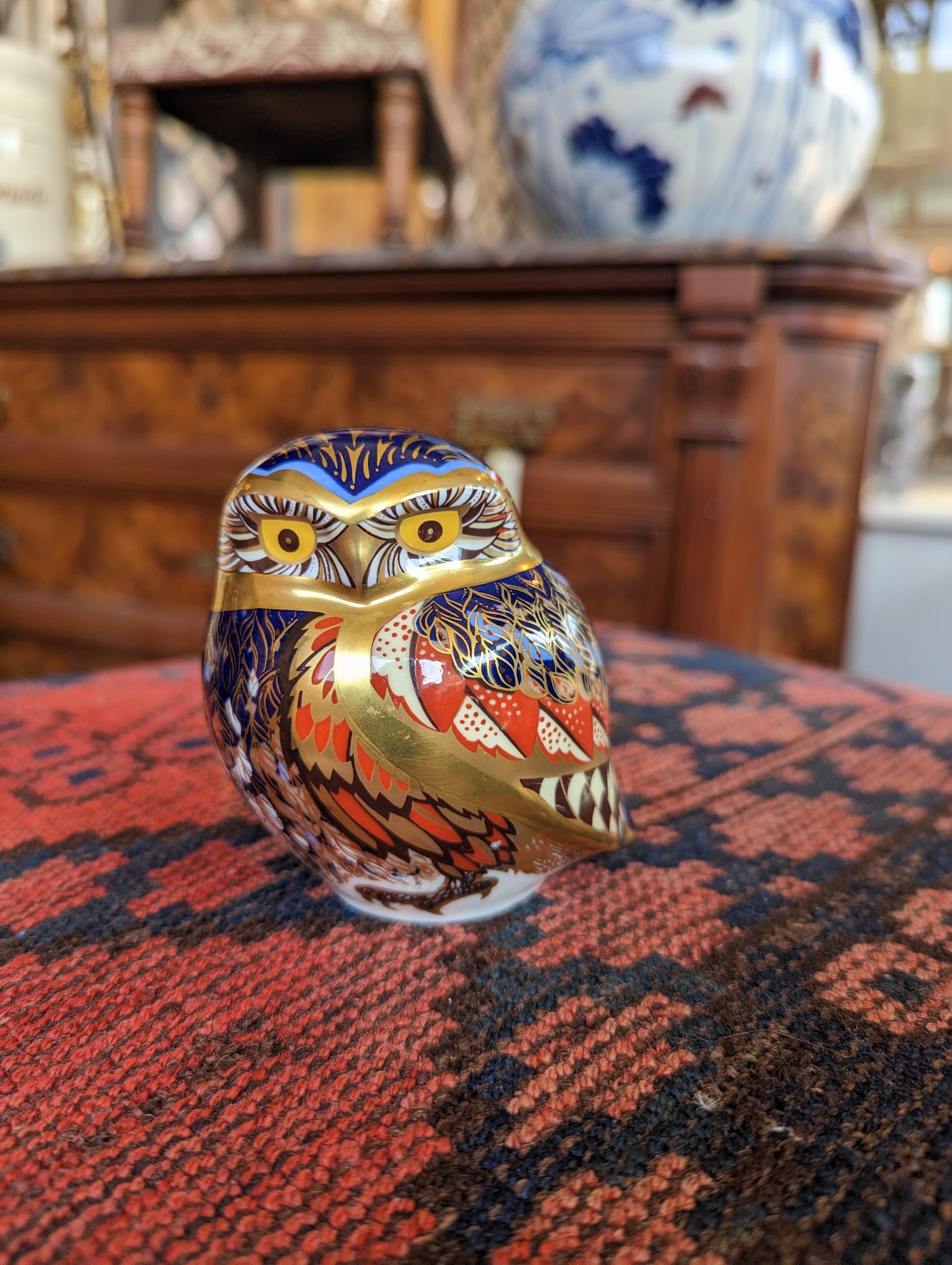 Royal Crown Derby Nightingale Owl Porcelain Bird Figurine Paperweight ...