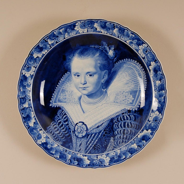 Royal Delft Dutch Delftware Baroque Portrait Plate Collectors Wall ...