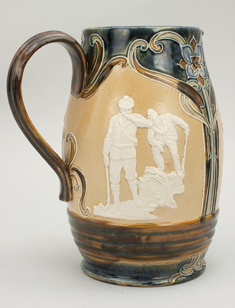 Royal Doulton Antique Lambeth Golf Jug, Pitcher, Art Nouveau Design at ...