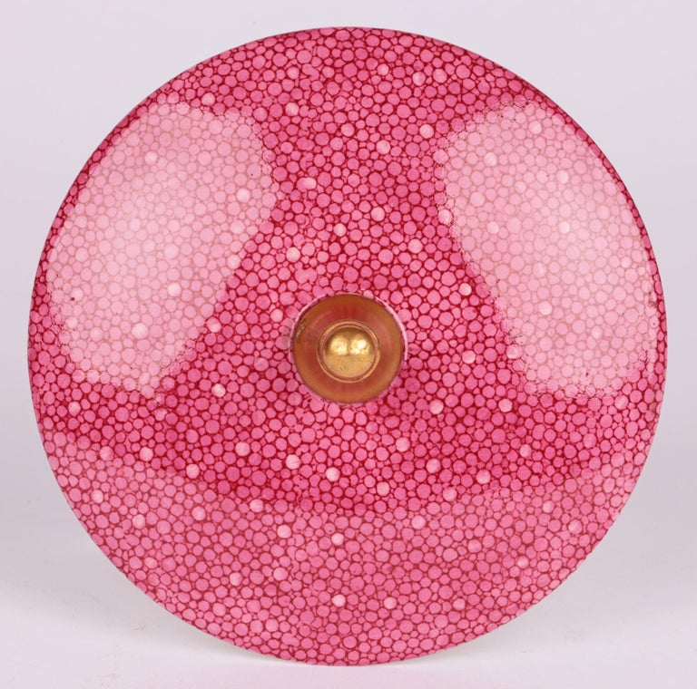 Royal Doulton Rare Silver Mounted Shagreen Pottery Powder Bowl For Sale ...