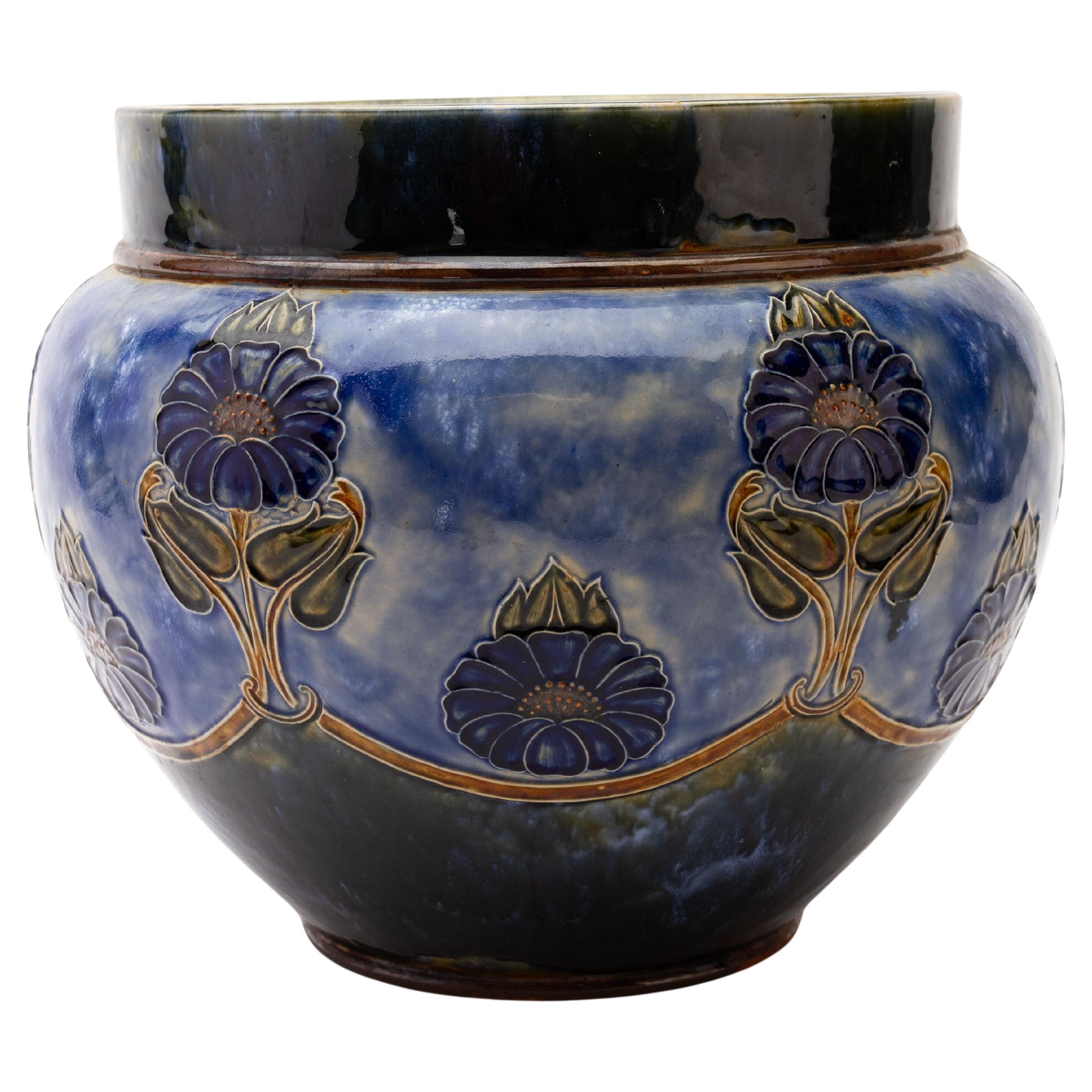 Royal Doulton Stoneware Art Nouveau Planter Jardiniere For Sale at 1stDibs