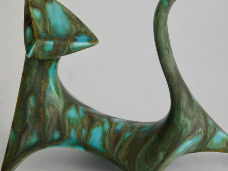 Royal Dux Marbled Glaze Cat Figurine For Sale at 1stDibs