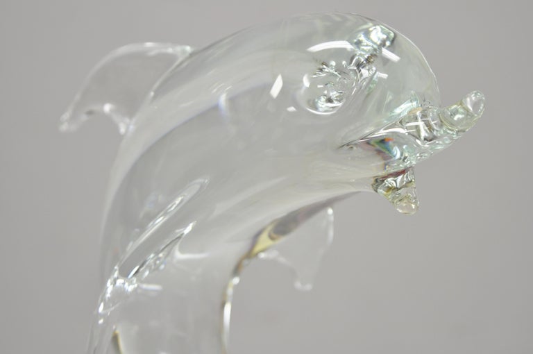 Royal Gallery Italian Crystal Glass Dolphin Fish Sculpture Murano Style ...