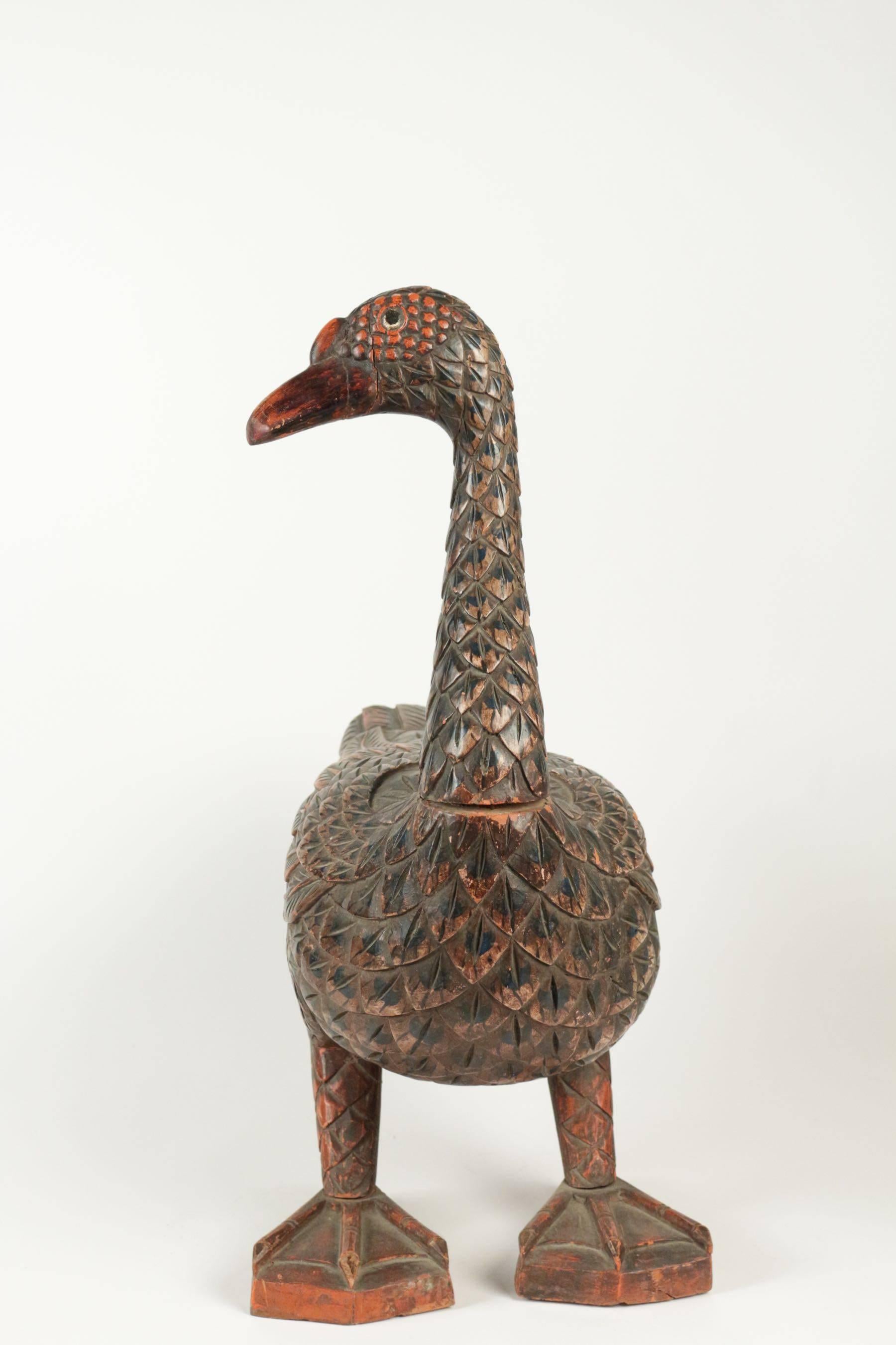 Royal Goose in Sculpted Wood, 20th Century at 1stDibs