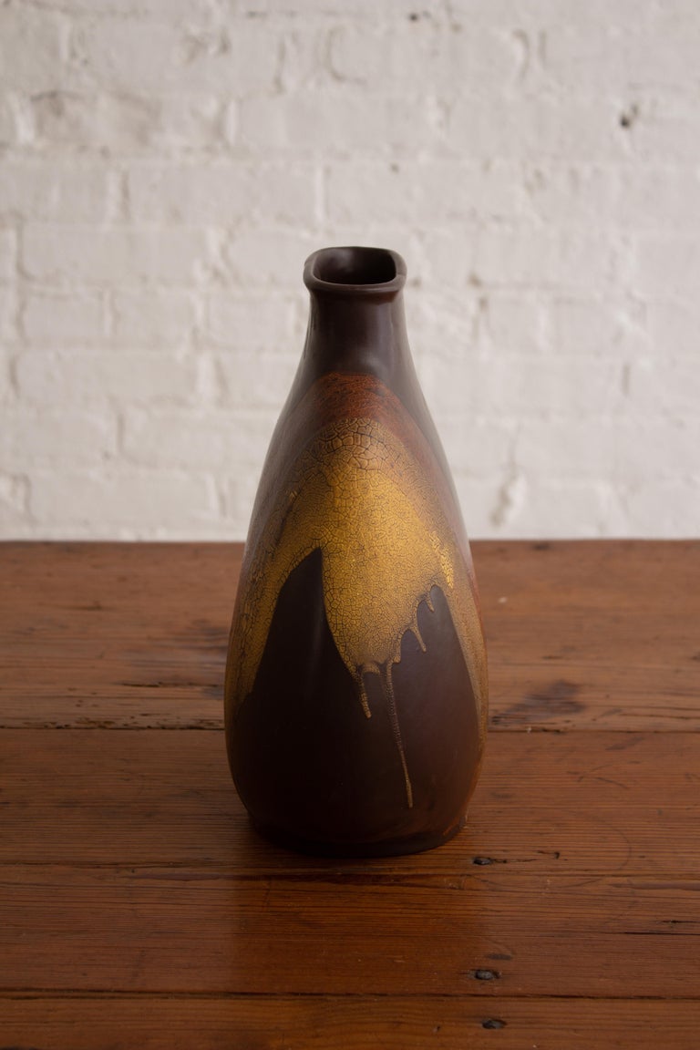 Royal Haeger “Earth Wrap” Flask Form Vase For Sale at 1stDibs