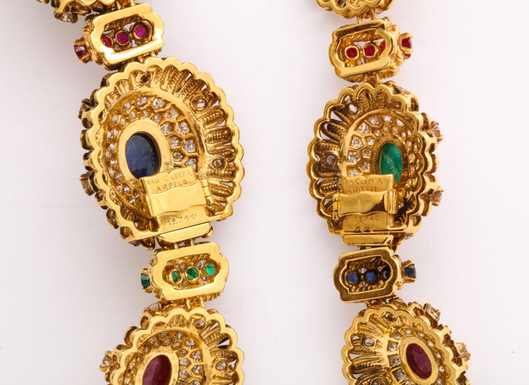 Royal Multi Gem Necklace and Bracelet Set Made by Van Cleef and Arpels ...