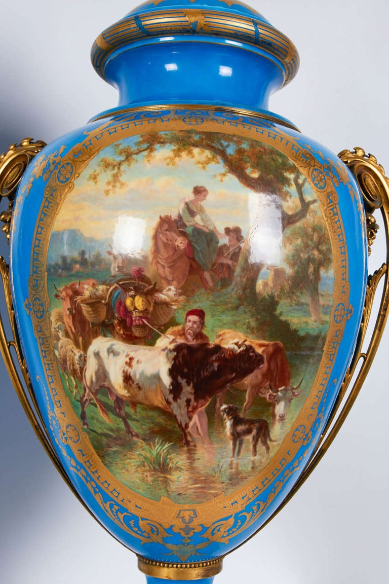 Royal Pair of Sèvres Porcelain '1867 Paris Exhibition' Vases and Covers ...