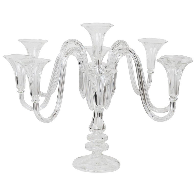 Royal Pyrex Clear 9-Arm Candelabra For Sale at 1stDibs