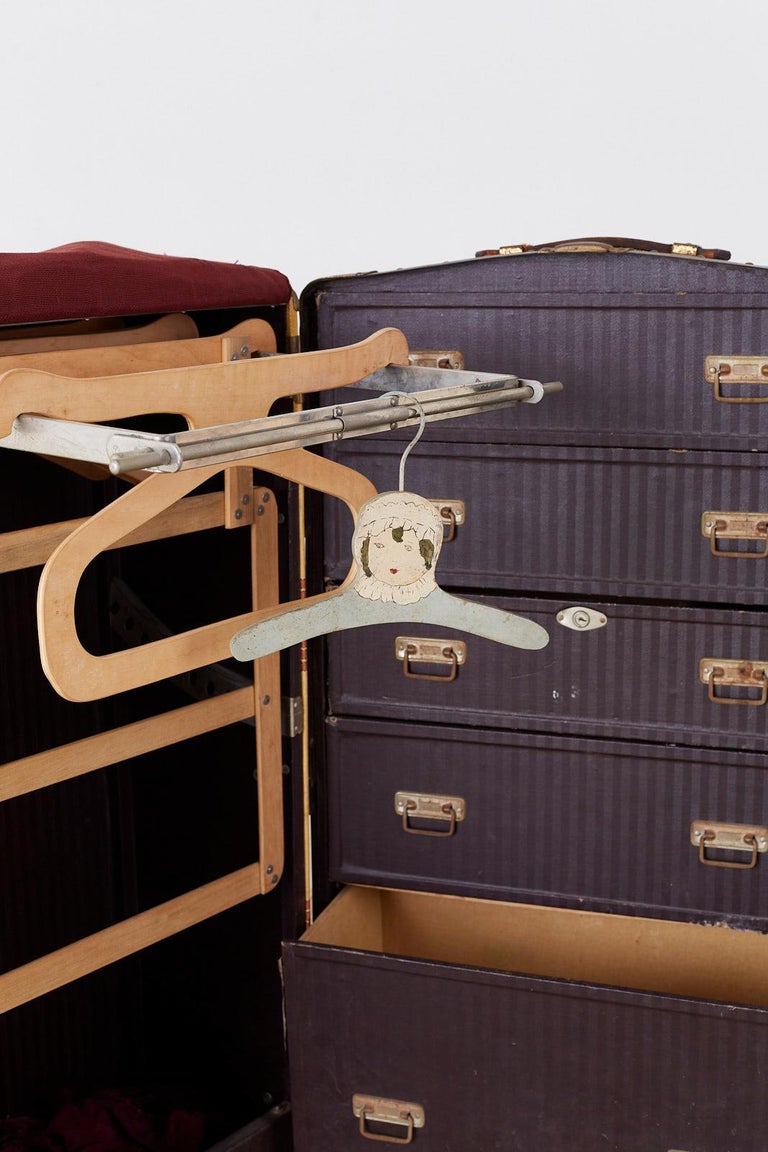 Royal Robe Canvas Standing Wardrobe Steamer Trunk at 1stDibs