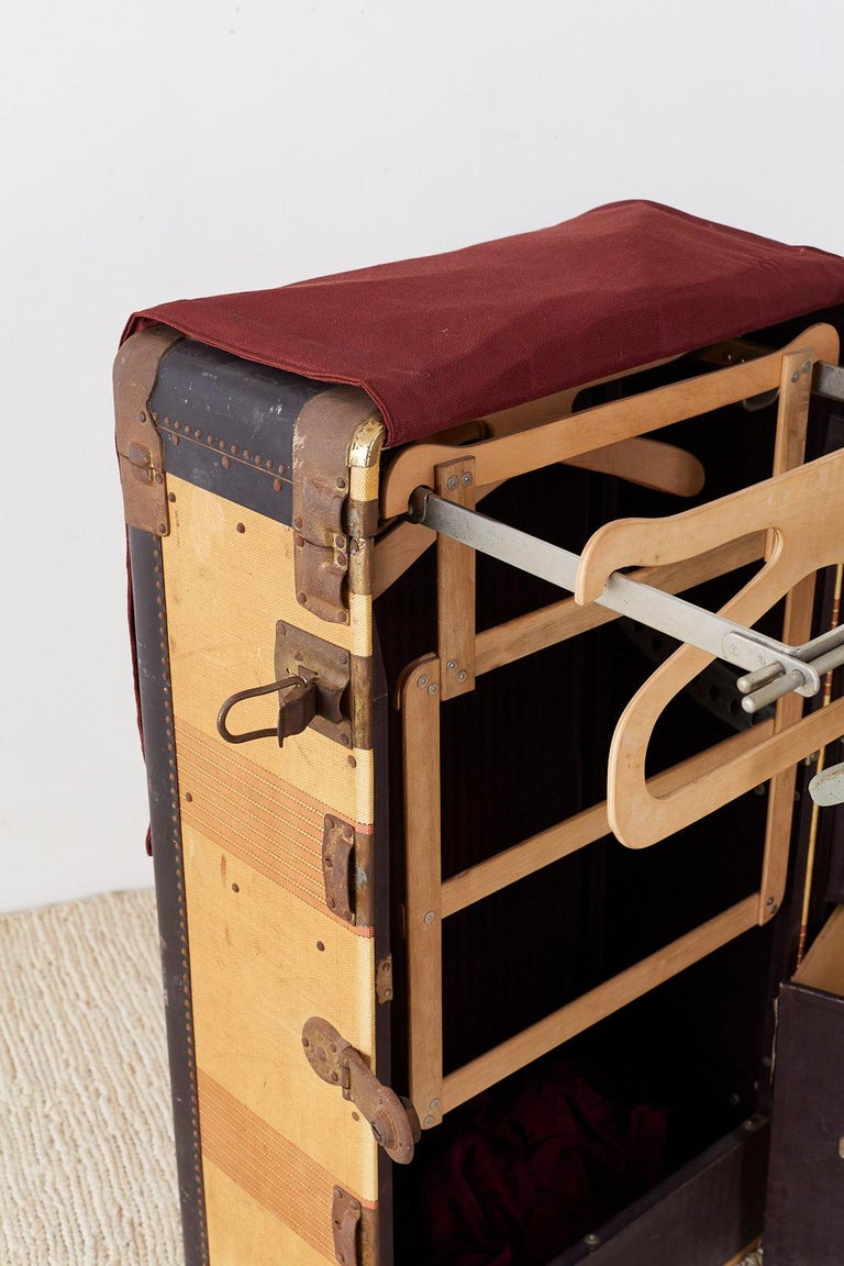 Royal Robe Canvas Standing Wardrobe Steamer Trunk at 1stDibs