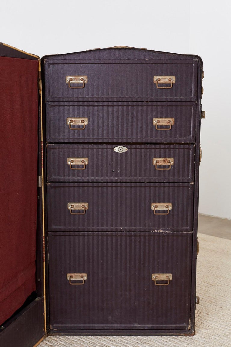 Royal Robe Canvas Standing Wardrobe Steamer Trunk at 1stDibs
