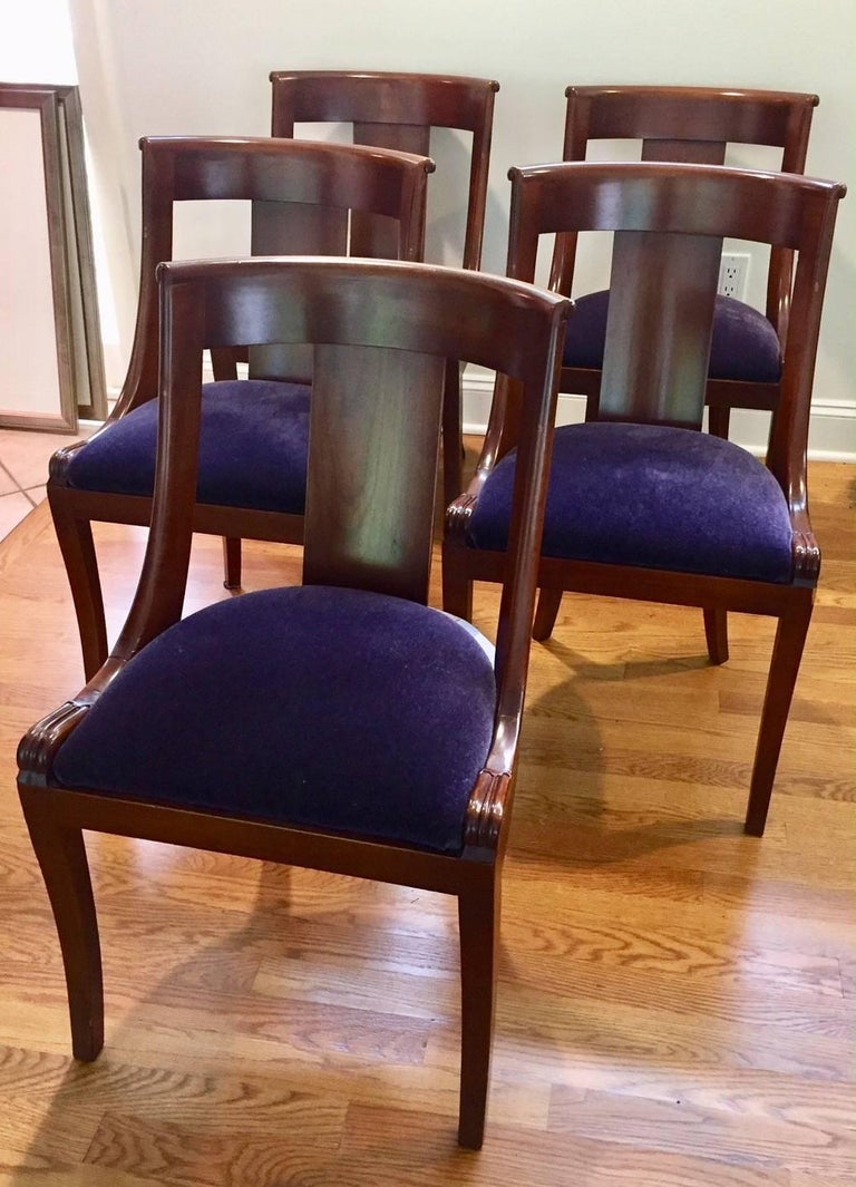 Wonderful Set of Ten Antique English Dining Chairs with Mohair ...