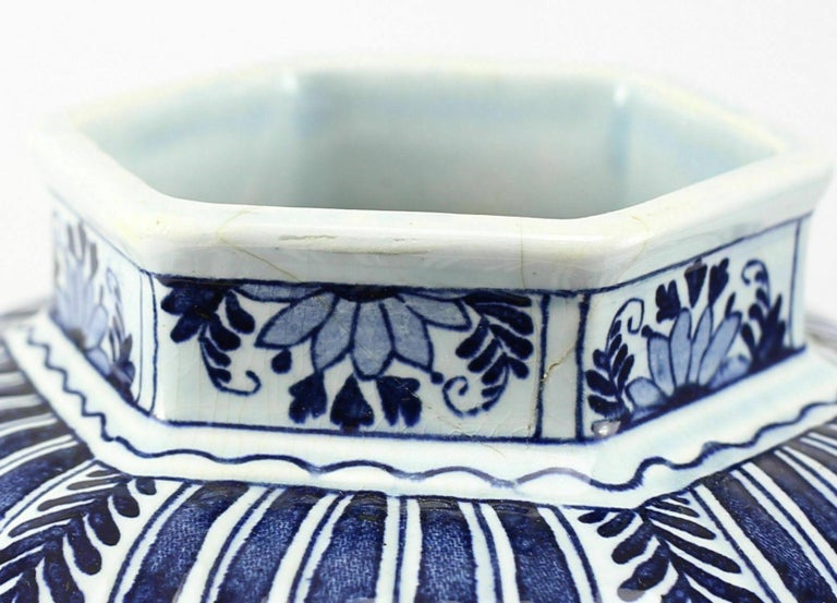 Royal Sphinx Delft Hand Painted Pottery Urn with Cat Finial, 19th ...