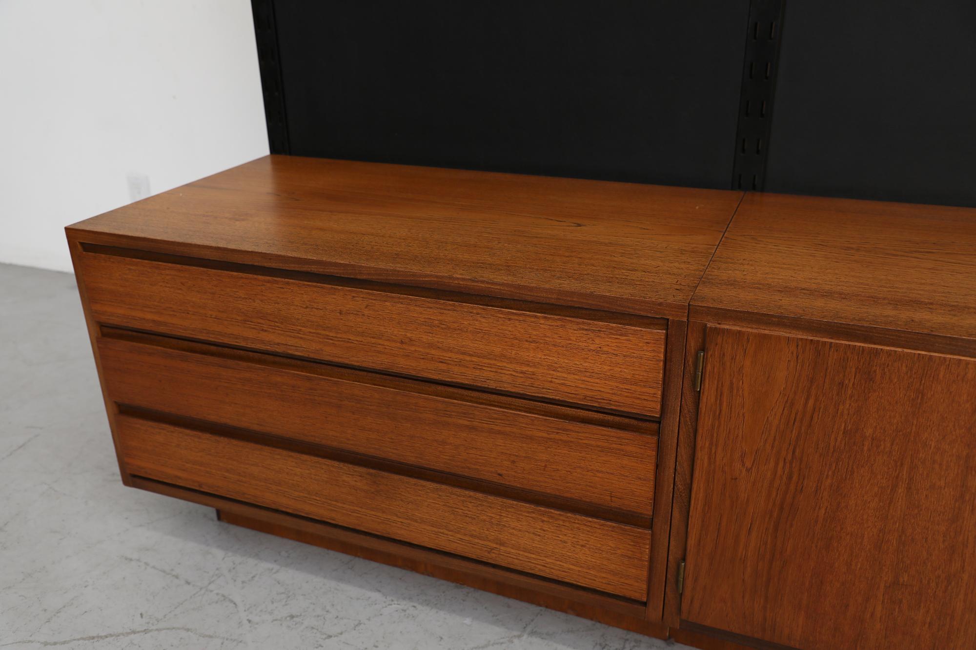 Royal System Wall Unit by Poul Cadovius with Black Vinyl Backboards For ...