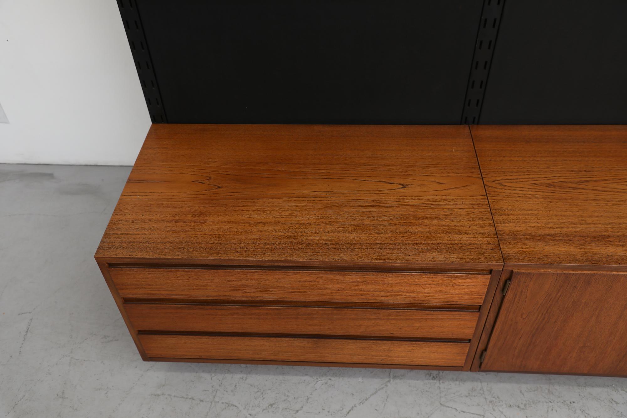 Royal System Wall Unit by Poul Cadovius with Black Vinyl Backboards For ...