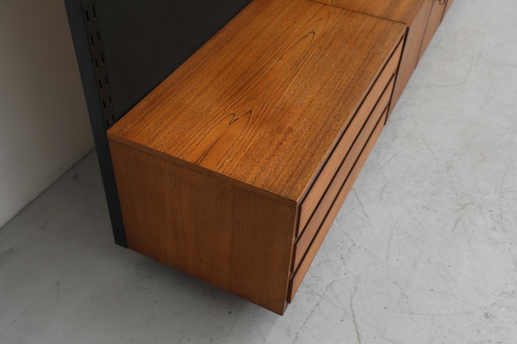 Royal System Wall Unit by Poul Cadovius with Black Vinyl Backboards For ...