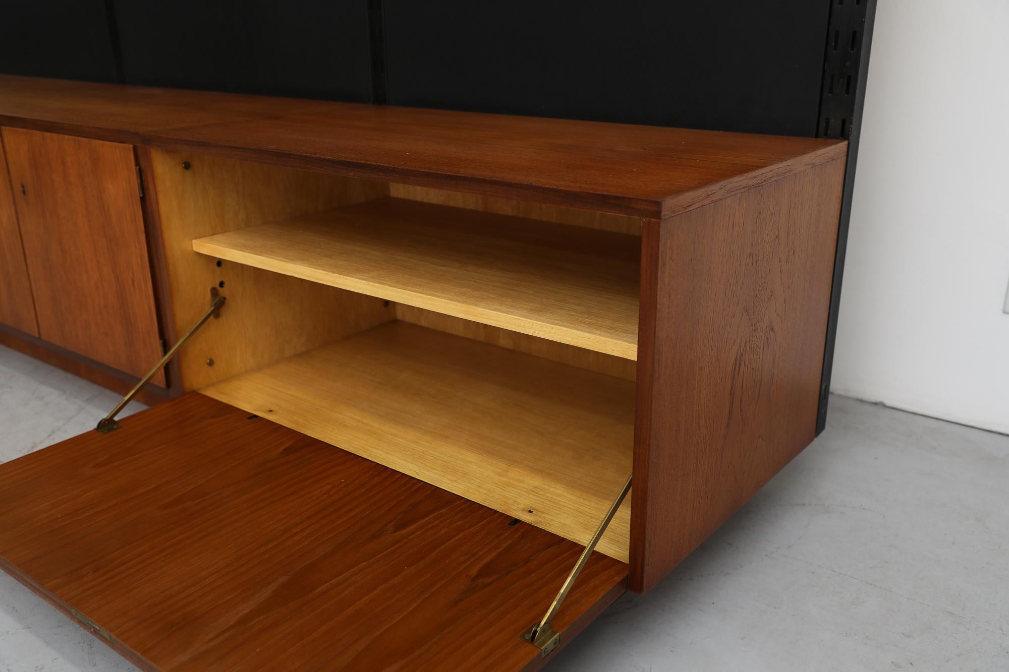 Royal System Wall Unit by Poul Cadovius with Black Vinyl Backboards For ...