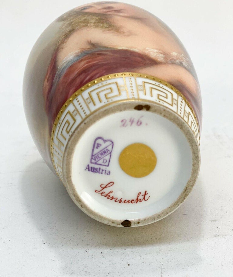 Royal Vienna Austria Porcelain Vase Portrait Artist signed Franz Tenner ...
