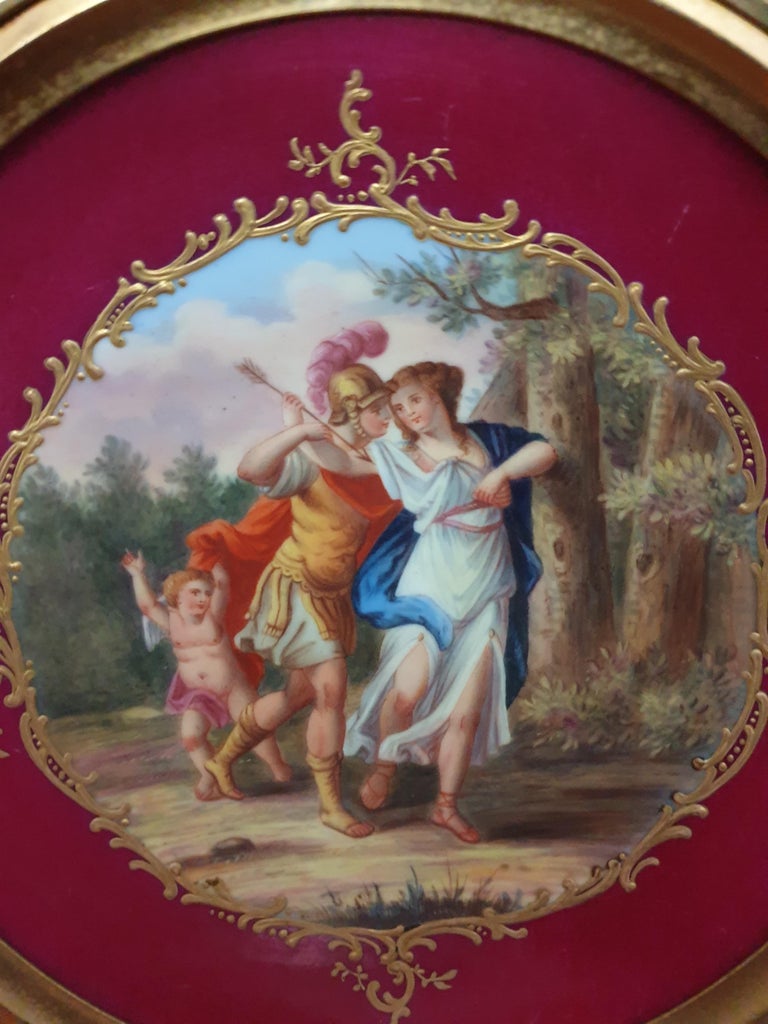 Royal Vienna Reticulated Royal Red Plates On Gilt Bronze Frames 19th ...