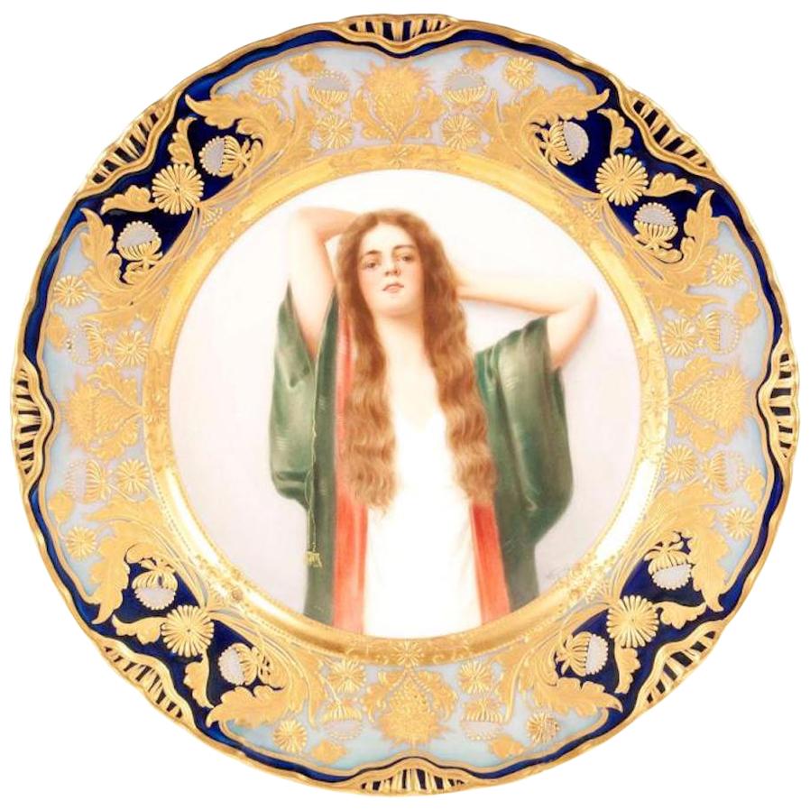 Royal Vienna Portrait Plate by Wagner For Sale at 1stDibs