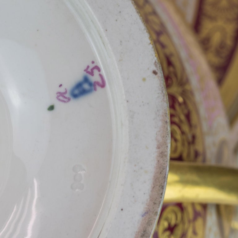 Royal Vienna Ruby Red and Pink Porcelain Covered Centerpiece For Sale ...