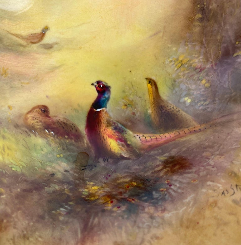 Royal Worcester Bon Bon Dish, Pheasants, James Stinton, Dated 1936 at ...