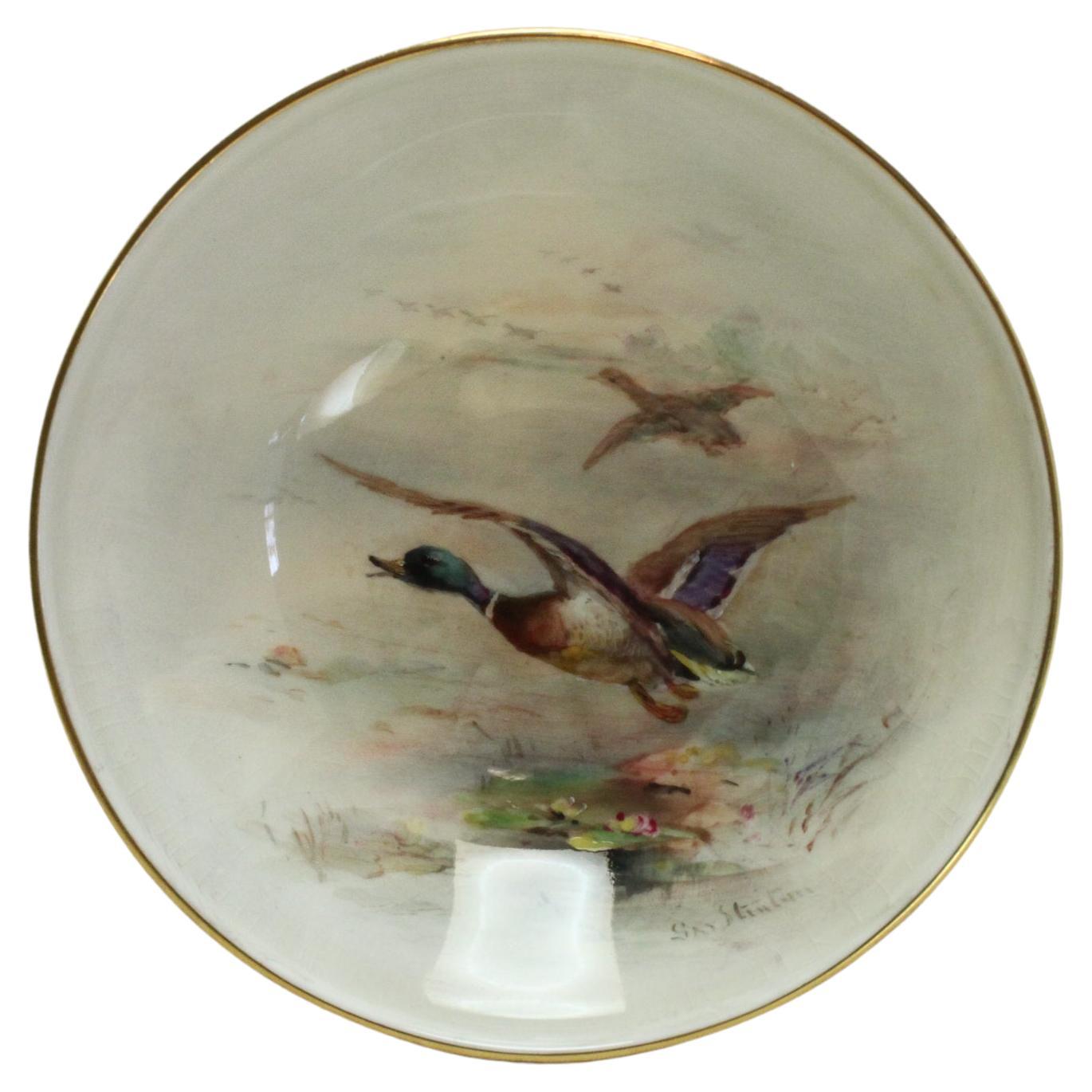 Royal Worcester Dish Painted by James Stinton For Sale at 1stDibs