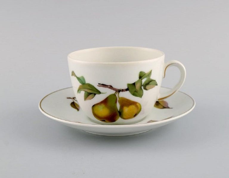 Royal Worcester, England. Evesham Porcelain Cup with Sugar Bowl and ...
