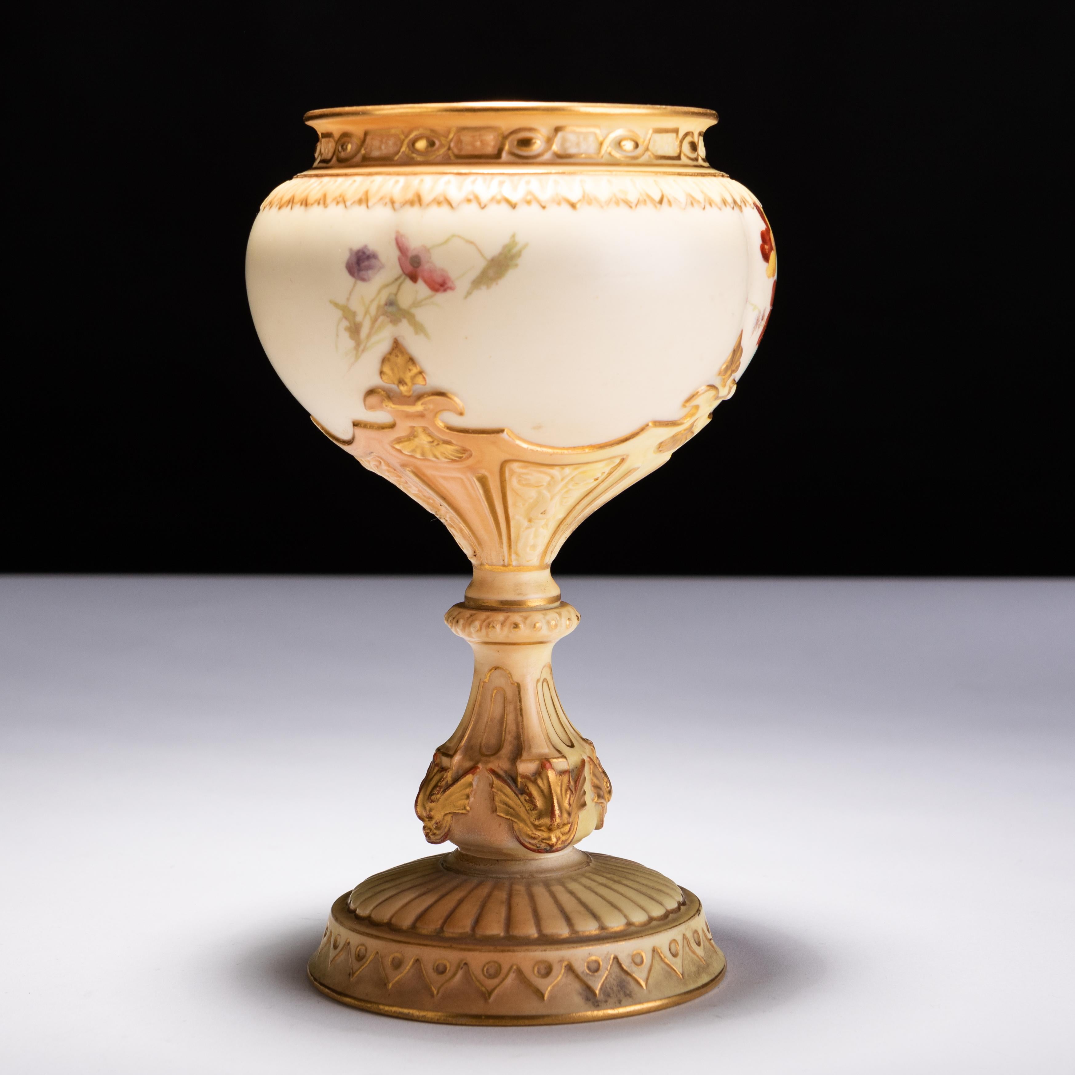 Royal Worcester Fine English Blush Porcelain Centrepiece Vase 19th ...