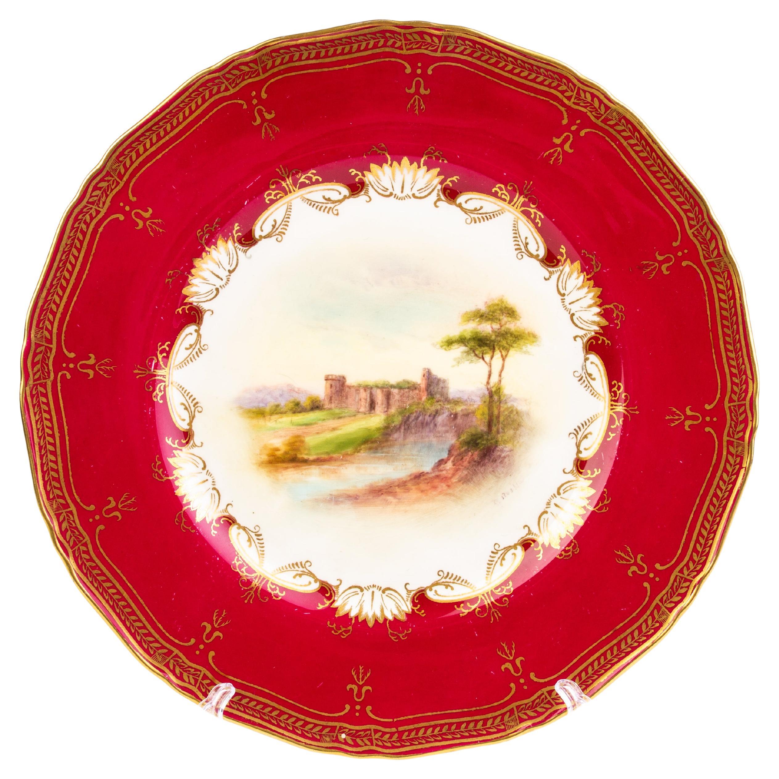 Royal Worcester Fine Porcelain Plate Depicting Castle For Sale at ...