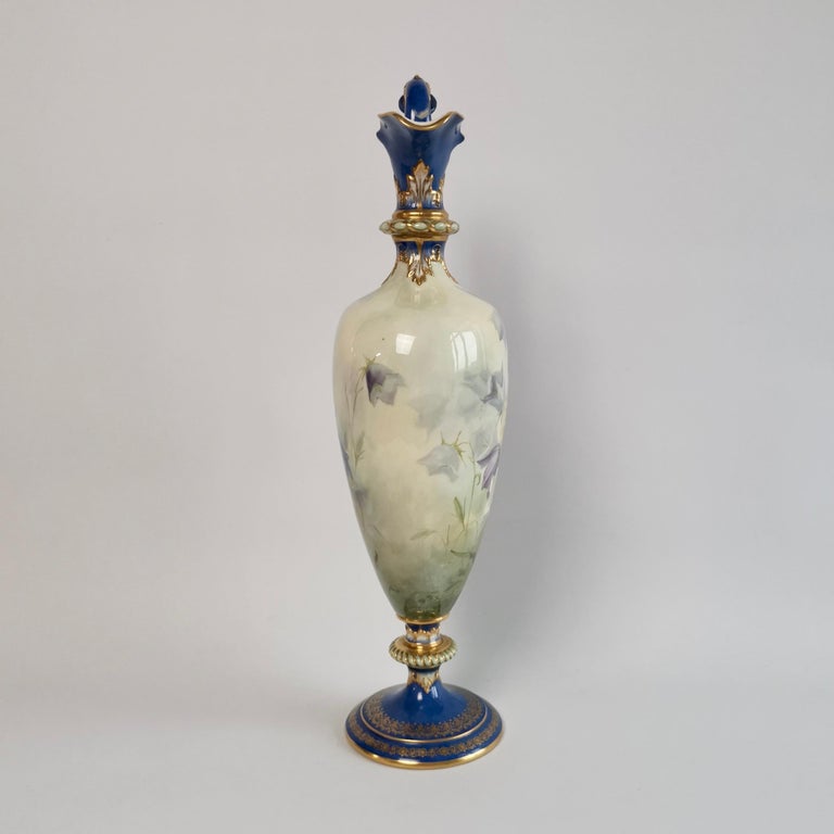 Royal Worcester Porcelain Ewer, Hand Painted Flowers by F. Roberts ...
