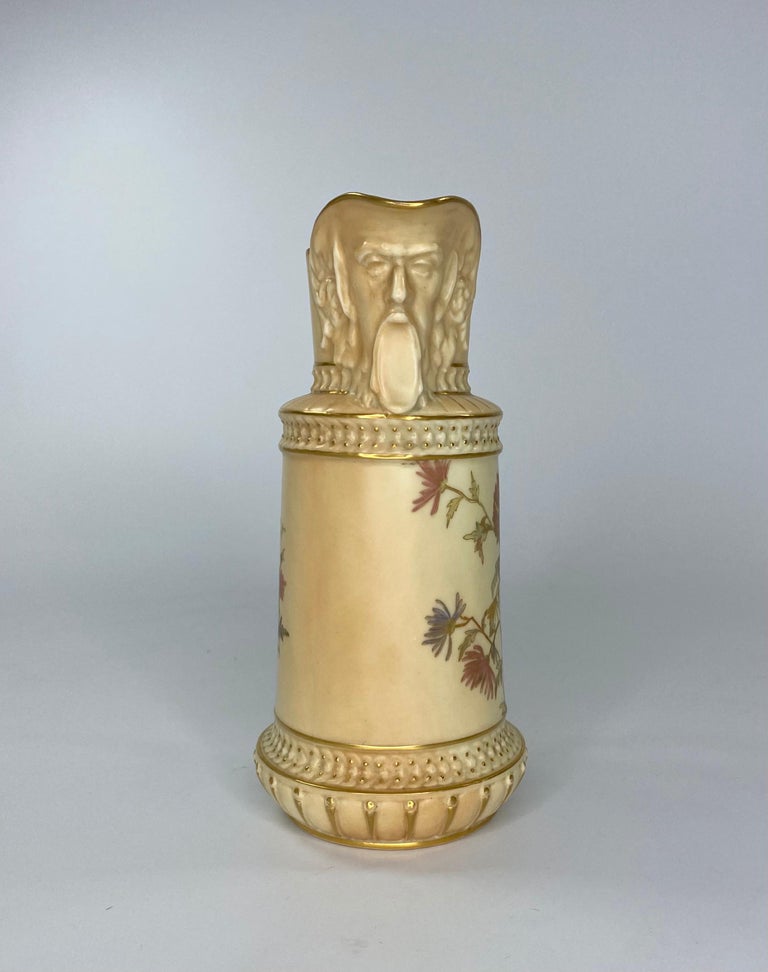 Royal Worcester Porcelain ‘Mask’ Jug, Dated 1889 at 1stDibs