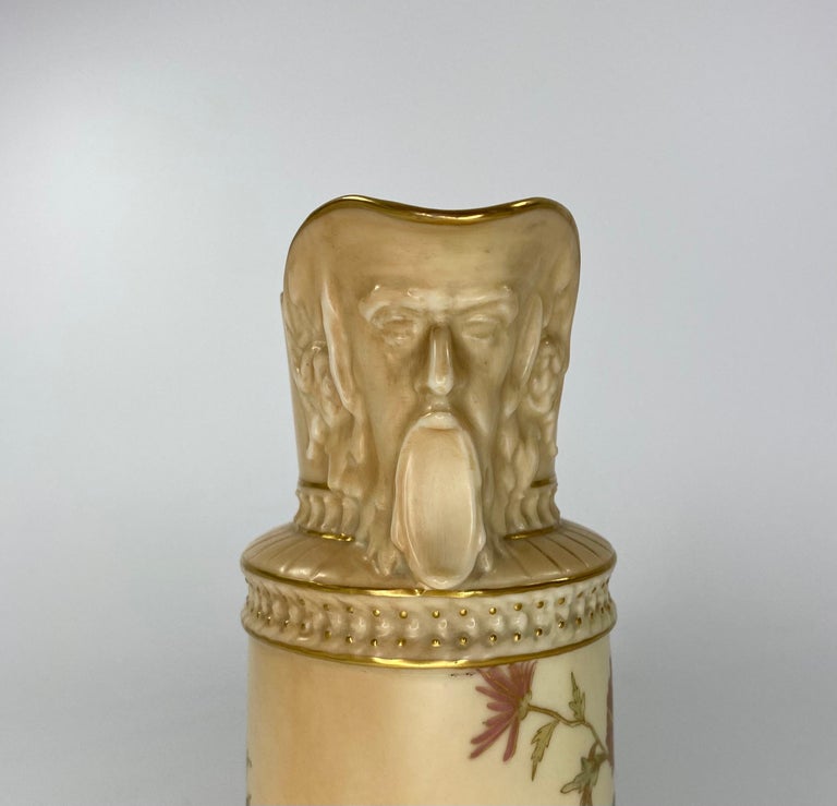 Royal Worcester Porcelain ‘Mask’ Jug, Dated 1889 at 1stDibs
