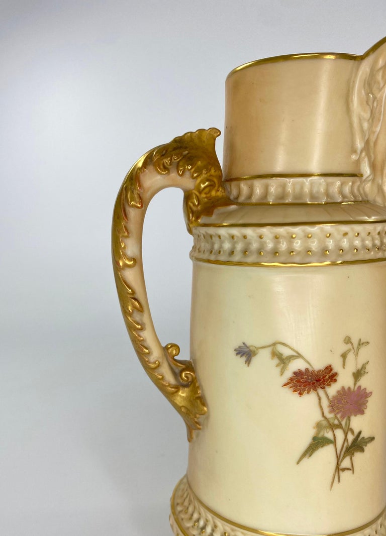 Royal Worcester Porcelain ‘Mask’ Jug, Dated 1889 at 1stDibs