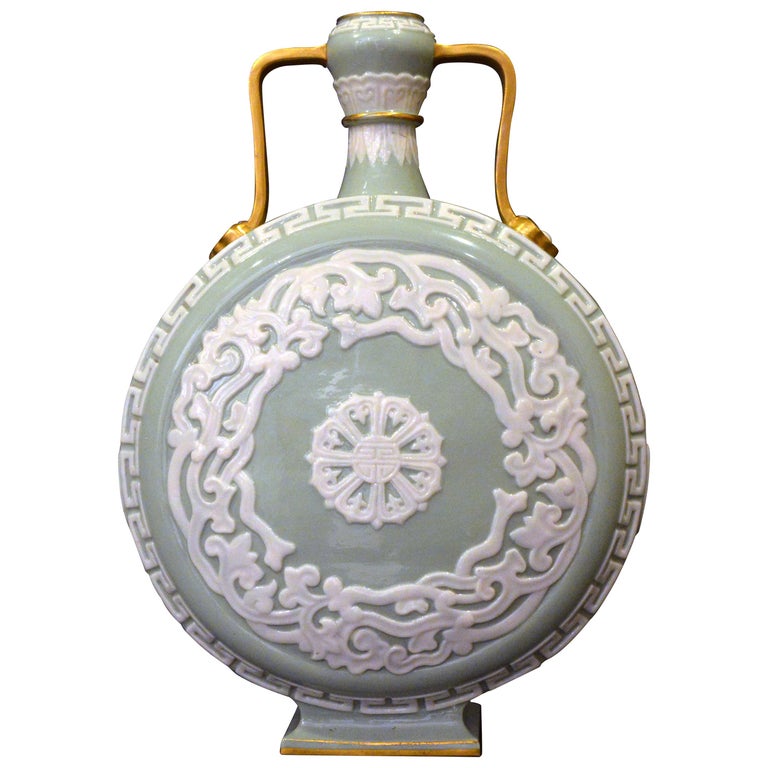 Royal Worcester Porcelain Moon Flask, circa 1880 at 1stDibs
