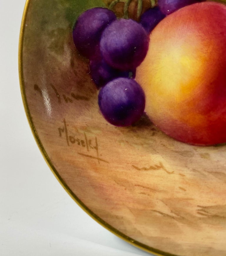 Royal Worcester Porcelain Pin Dish, Fruit, George Moseley, Dated 1936 ...
