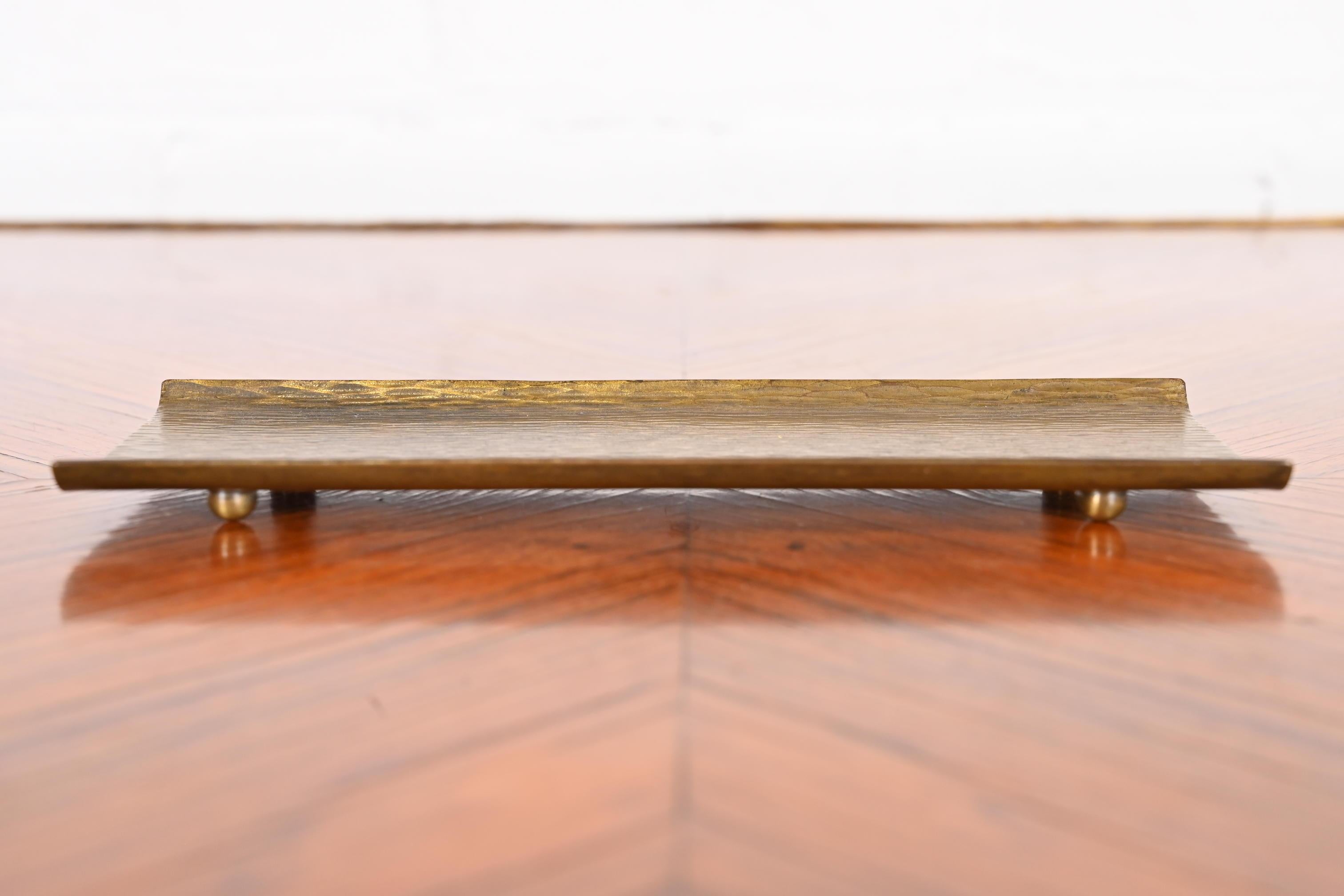 Roycroft Arts and Crafts Hammered Brass Desk Accessory Set For Sale at ...