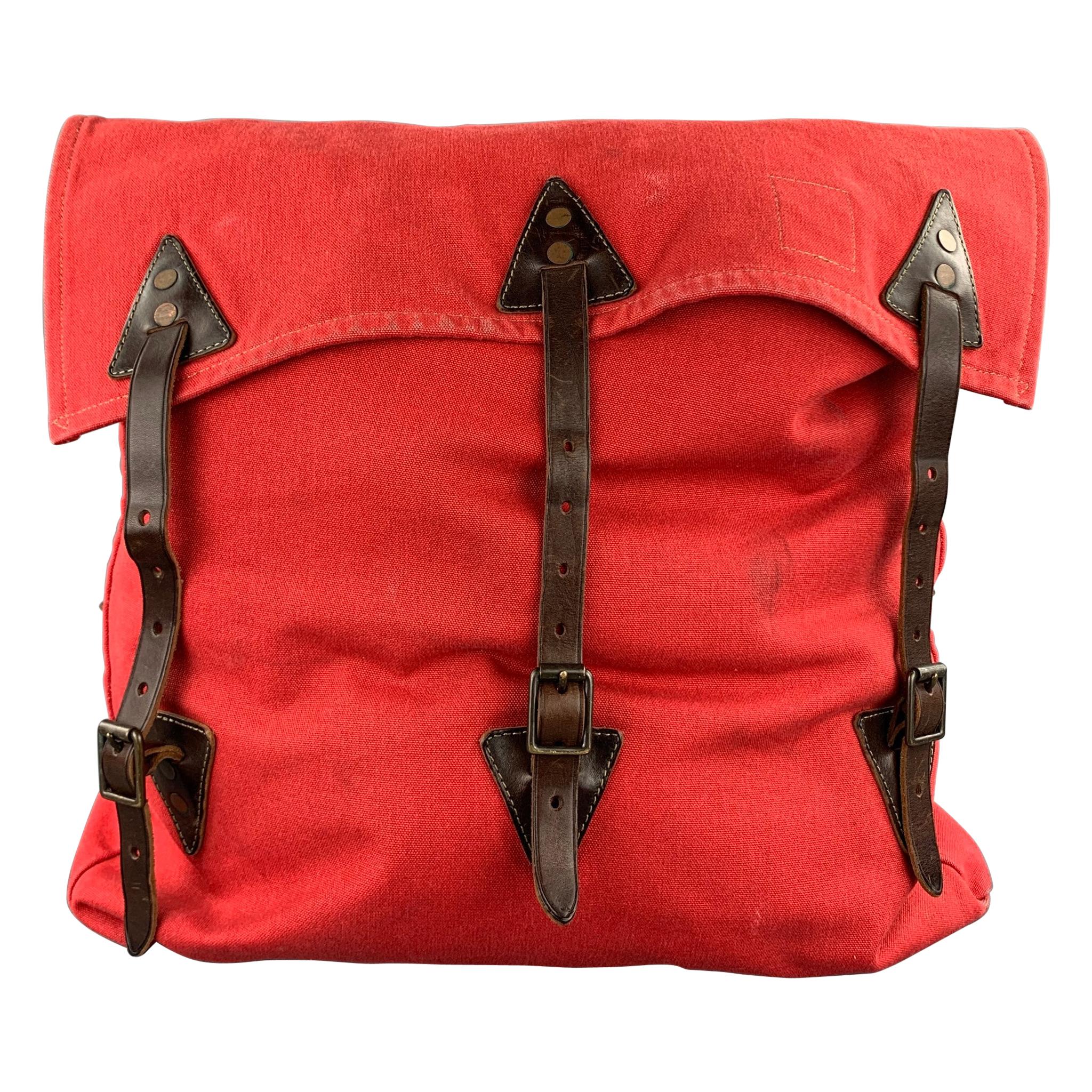 RRL by RALPH LAUREN Red Canvas Leather Trim Backpack at 1stDibs | rrl ...