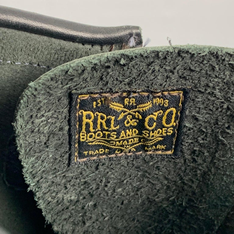 RRL by RALPH LAUREN Size 11 Black Leather Biker Boots For Sale at 1stDibs