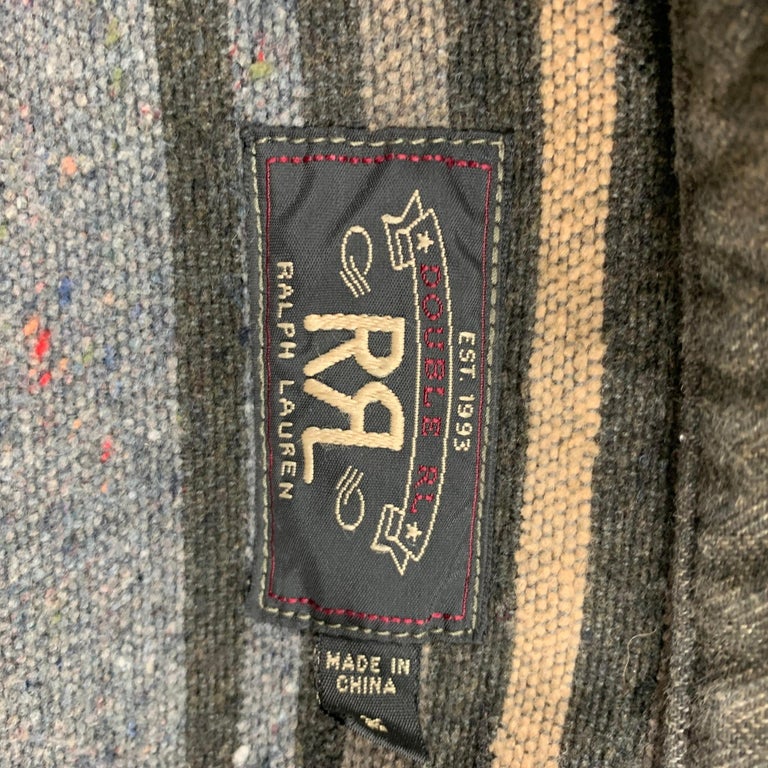 RRL by RALPH LAUREN Size XL Charcoal Herringbone Cotton Jacket at 1stDibs