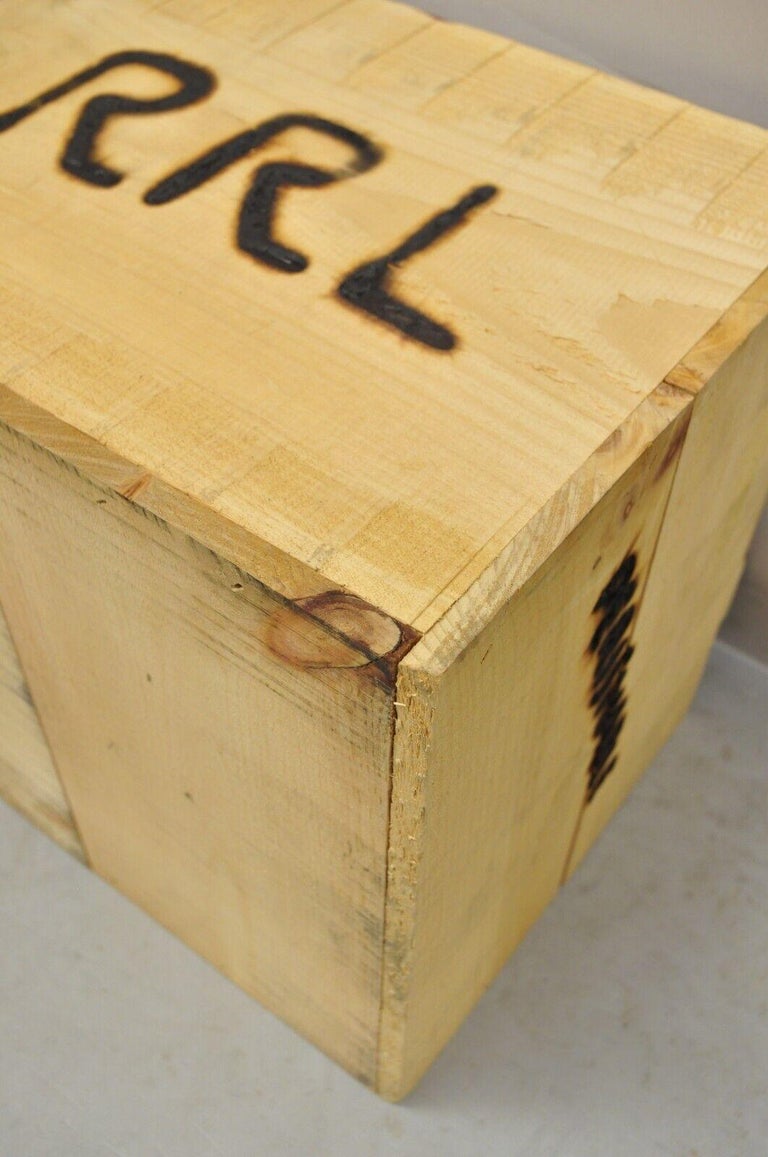 RRL Wooden Sliding Lid Crate Ralph Lauren? Perishable Burn Mark Storage ...