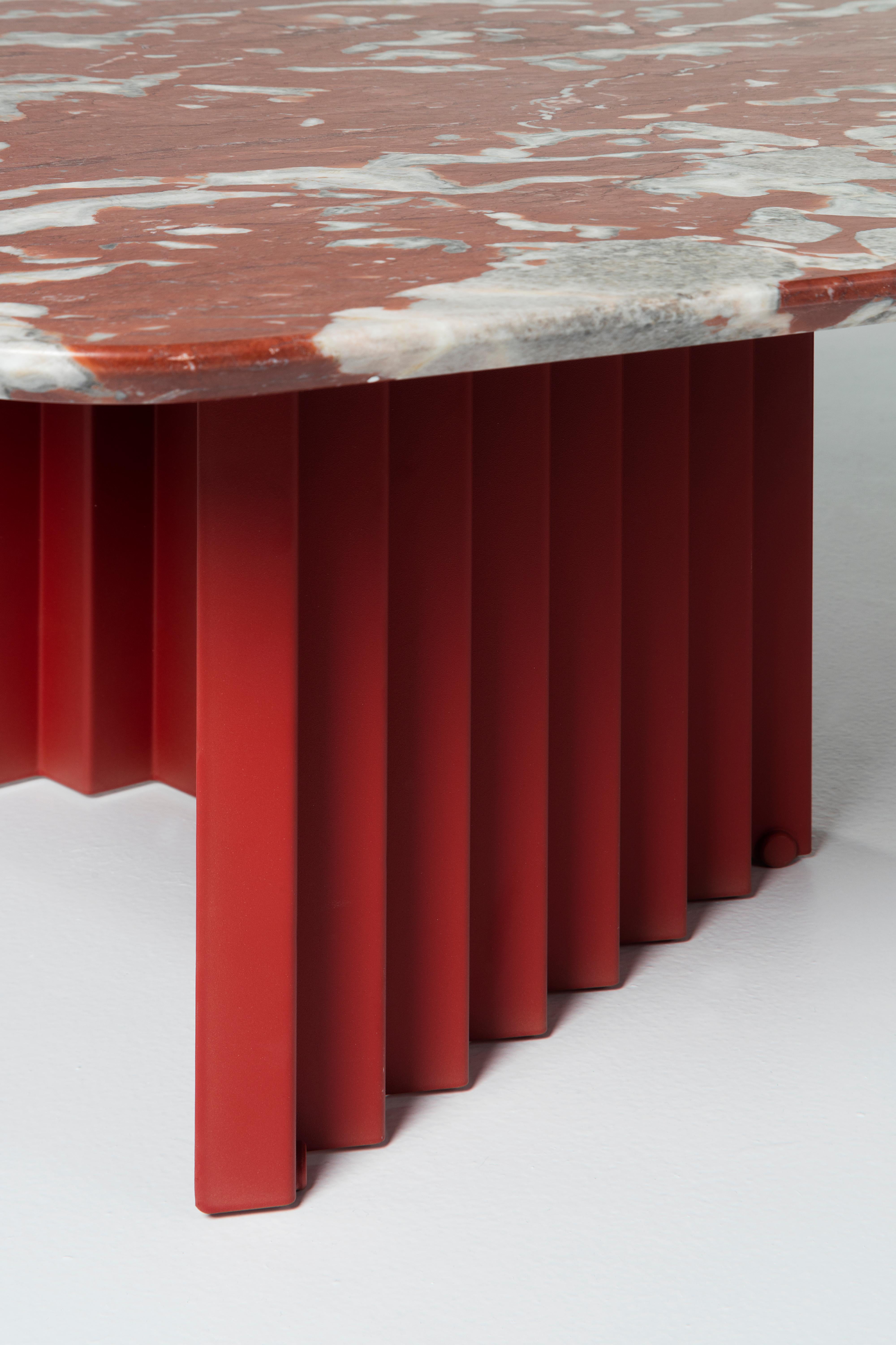 RS Barcelona Plec Small Table in Red Marble by A.P.O. For Sale at ...