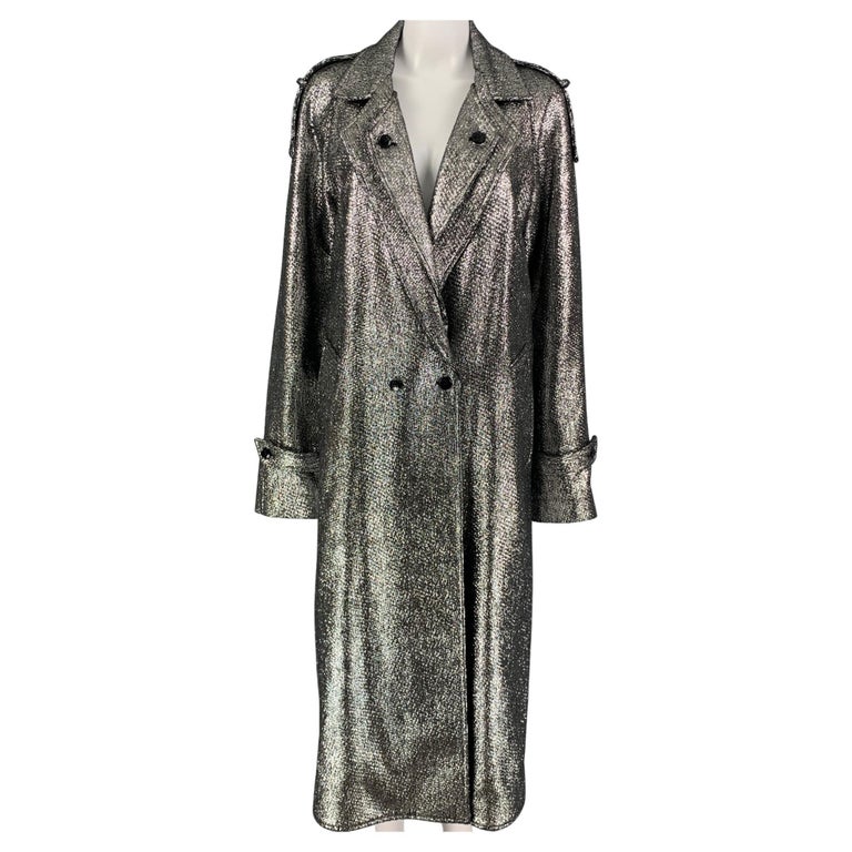 RtA Size M Silver Polyester Metallic Double Breasted Coat For Sale at ...