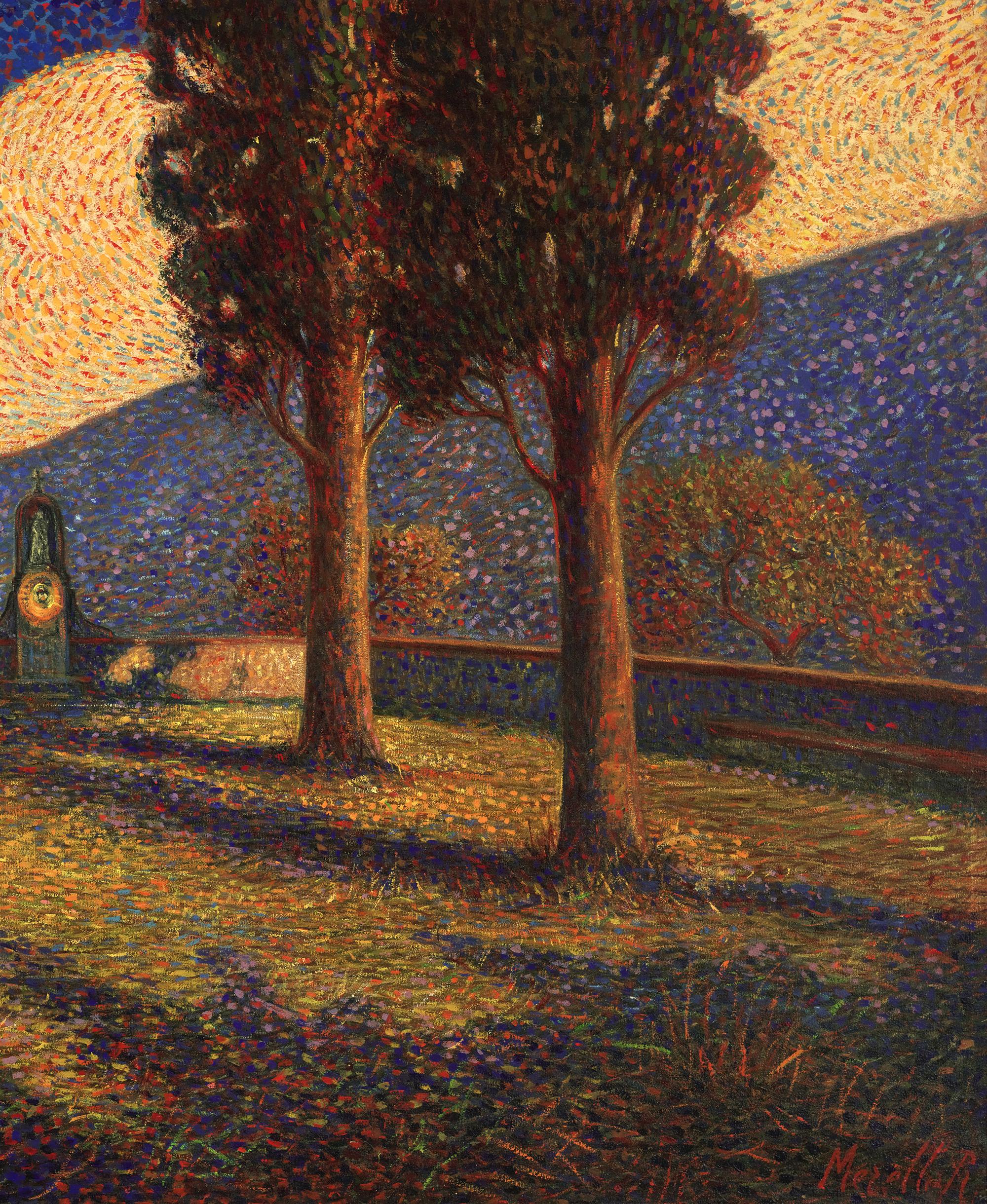 Rubaldo Merello - Monastery Complex With Statue Of Maria By Rubaldo ...