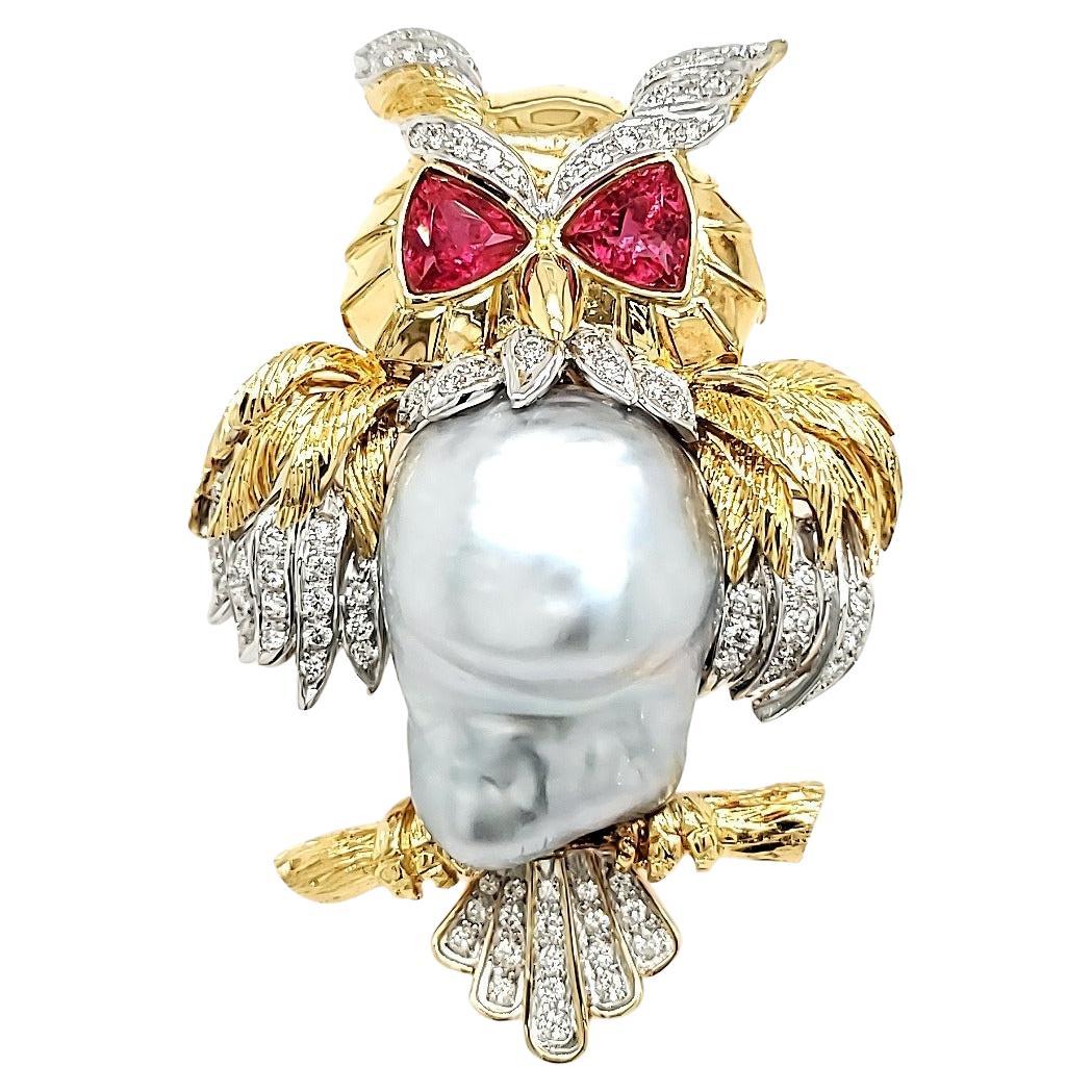 Charming French "Owl" Pin at 1stDibs