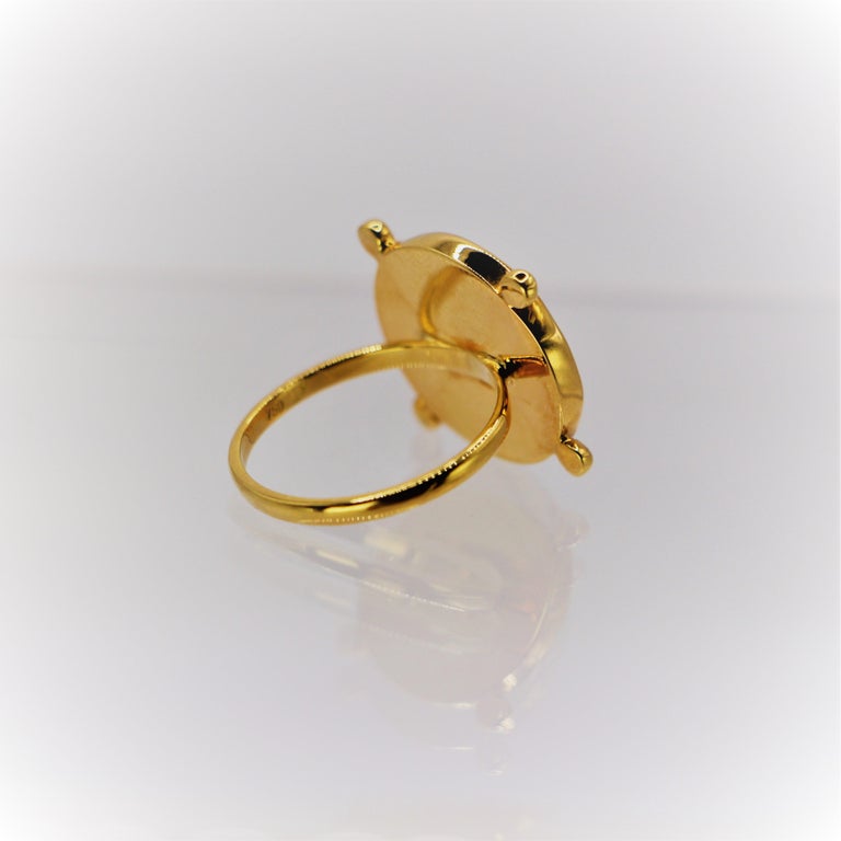 Rubellite Grecian Style 18Kt Gold Ring with Alexander the Great and ...