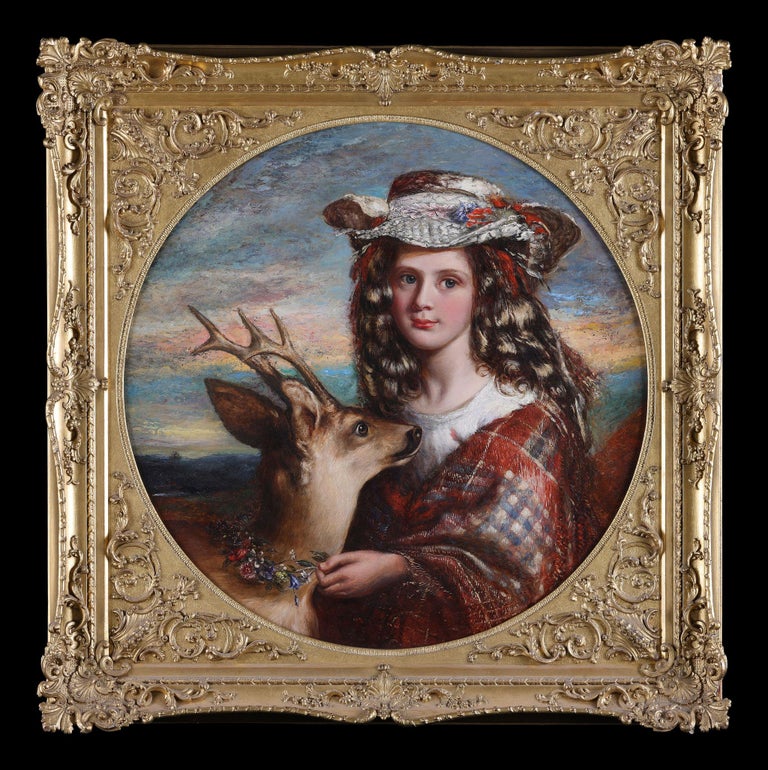 Ruben Sayers - The Scottish Flower Girl with a Doe For Sale at 1stDibs