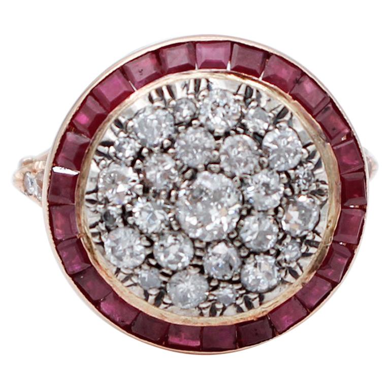 Big Ruby Diamond Gold Retro Ring For Sale at 1stDibs | big ruby ring