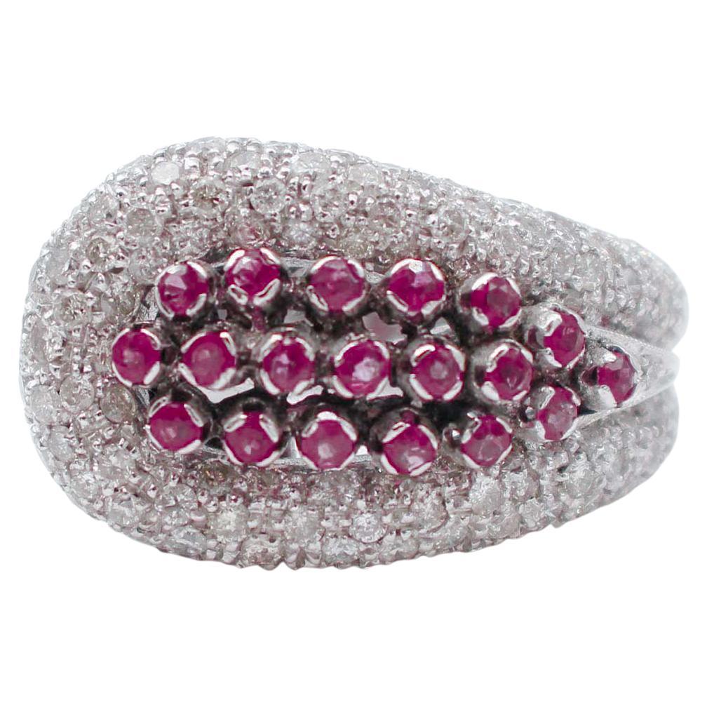 Diamond and Ruby Ring 14 Karat White Gold at 1stDibs | 14 karat gold ...